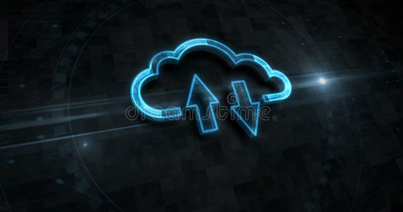 Cloud Computing Server Storage Symbol 3d Digital Concept Loop Stock ...