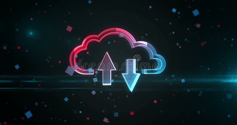 Cloud Computing Server Storage Symbol Loop Digital Concept Stock Video - Video of server ...