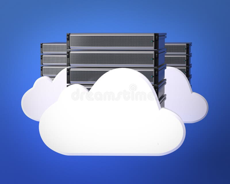 3 Servers on a cloud stock image. Image of move, network - 29675681