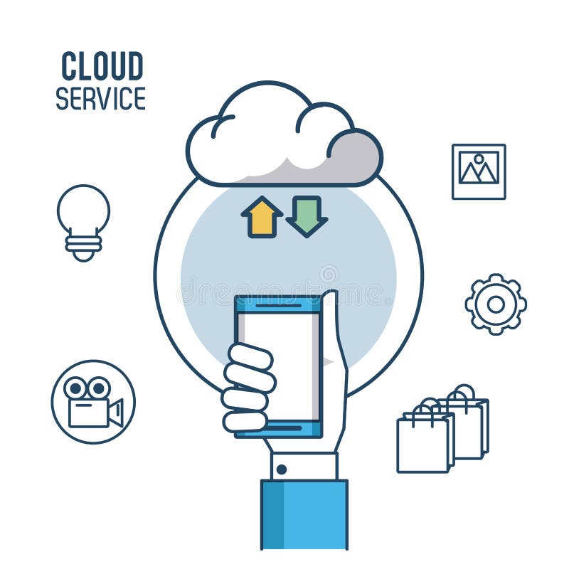 Cloud computing service stock vector. Illustration of equipment - 110165043