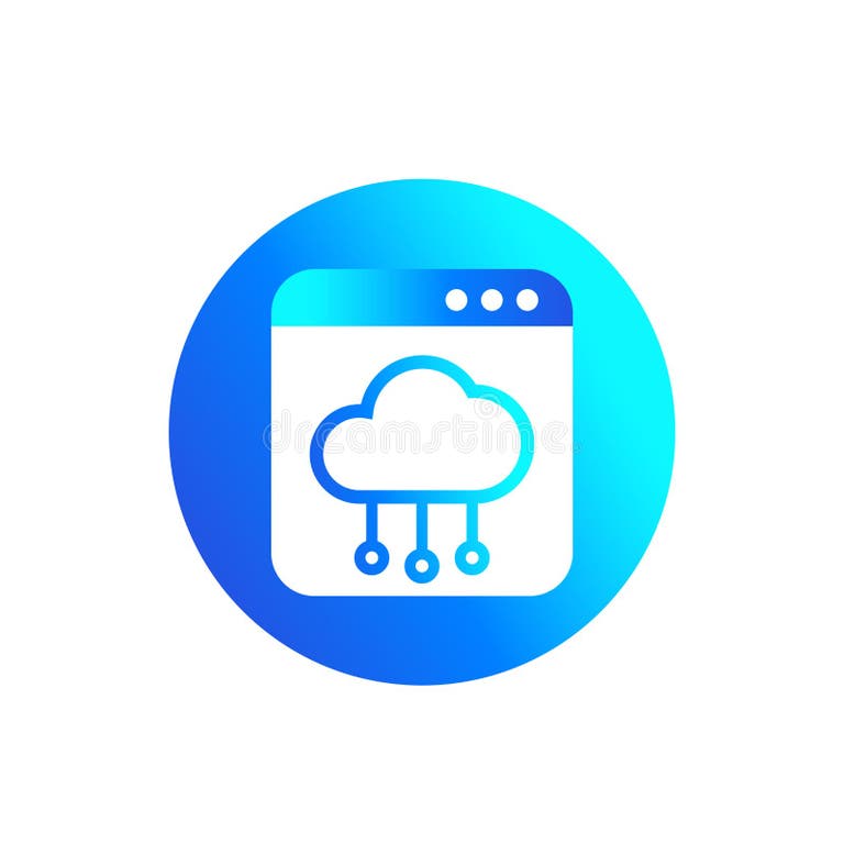 Cloud Computing Service Icon for Web Stock Vector - Illustration of ...