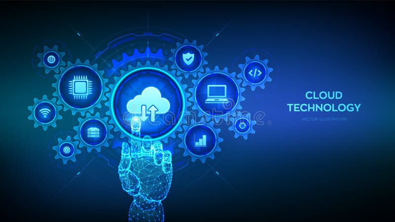 Cloud Computing Service. Cloud Storage Connection Hi-tech Concept ...