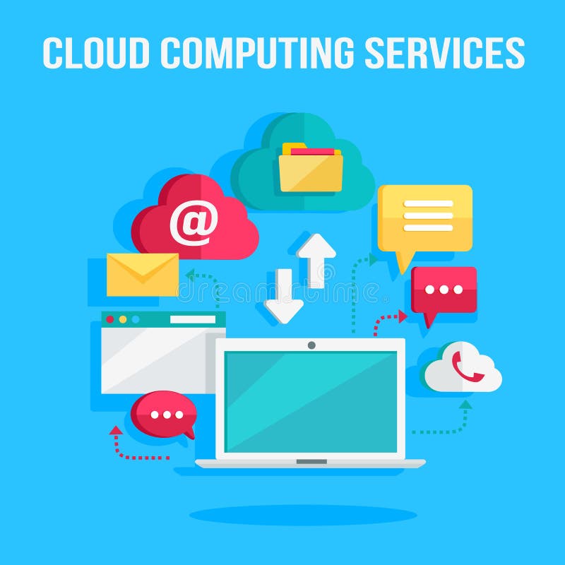 Cloud Computing Services Banner Stock Vector - Illustration of device ...