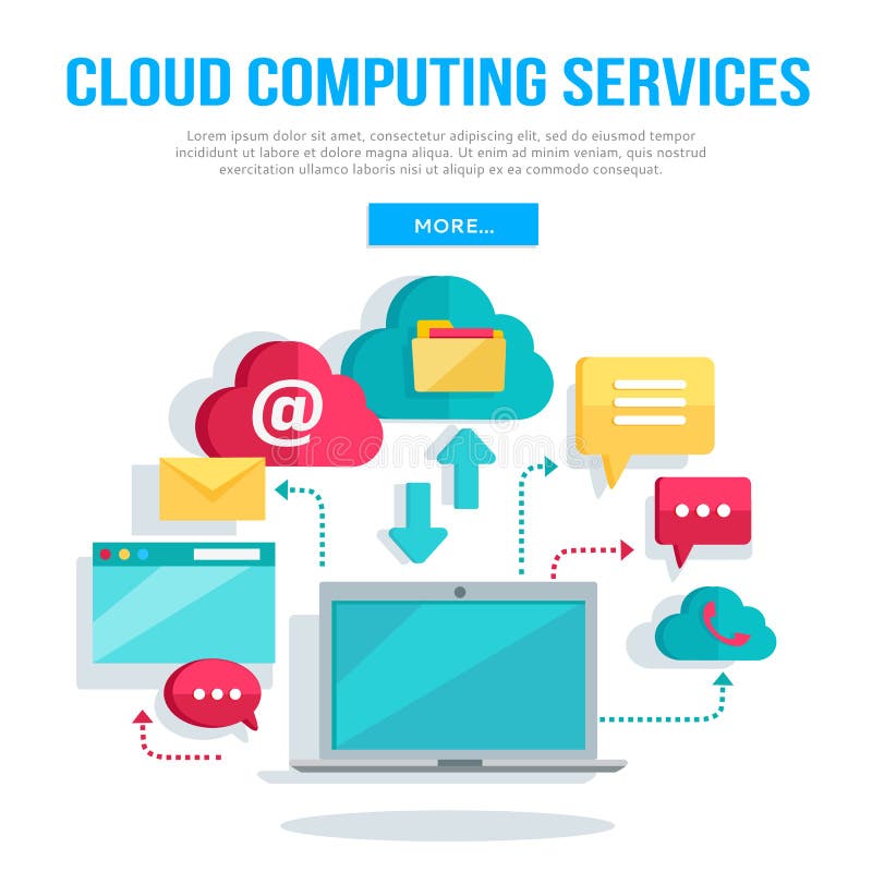 Cloud Computing Services Banner Stock Vector - Illustration of backup ...