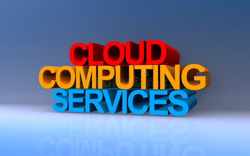 Cloud Computing Services on Blue Stock Illustration - Illustration of ...