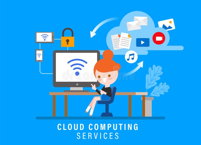 Cloud Computing Concept stock vector. Illustration of computer - 31570043