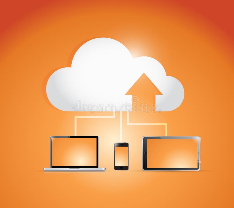Cloud Computing and Set of Electronics Stock Illustration ...