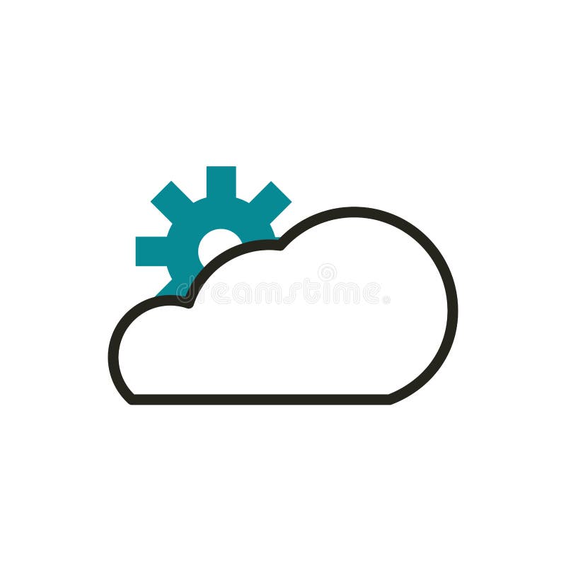 Cloud Computing Setting Web Development Icon Line and Fill Stock Vector ...