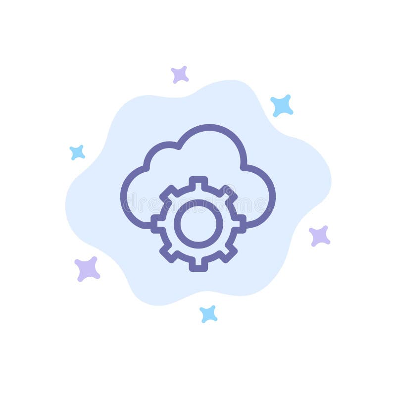 Cloud, Cloud-Computing, Cloud-Settings Blue Icon on Abstract Cloud Background Stock Vector ...