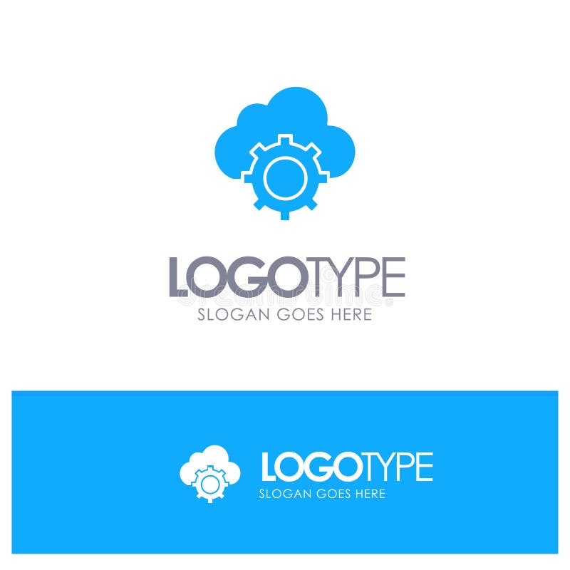 Cloud, Cloud-Computing, Cloud-Settings Blue Solid Logo with Place for ...