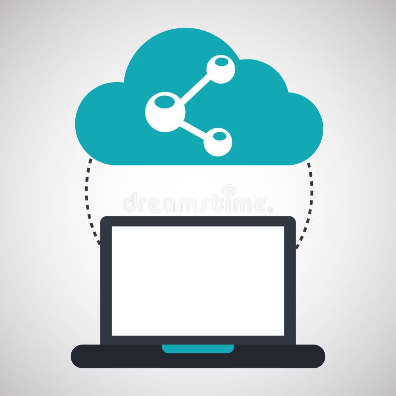 Cloud Computing Share Social Media Virtual Icon Stock Vector ...