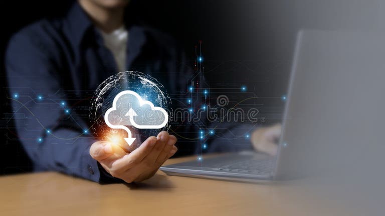 Cloud Computing Shown in Hand Cloud Technology Data Storage, Data ...