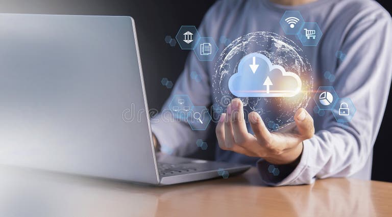 Cloud Computing Shown in Hand Cloud Technology Data Storage, Data ...