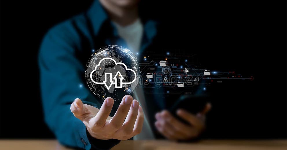 Cloud Computing Shown in Hand Cloud Technology Data Storage, Data ...