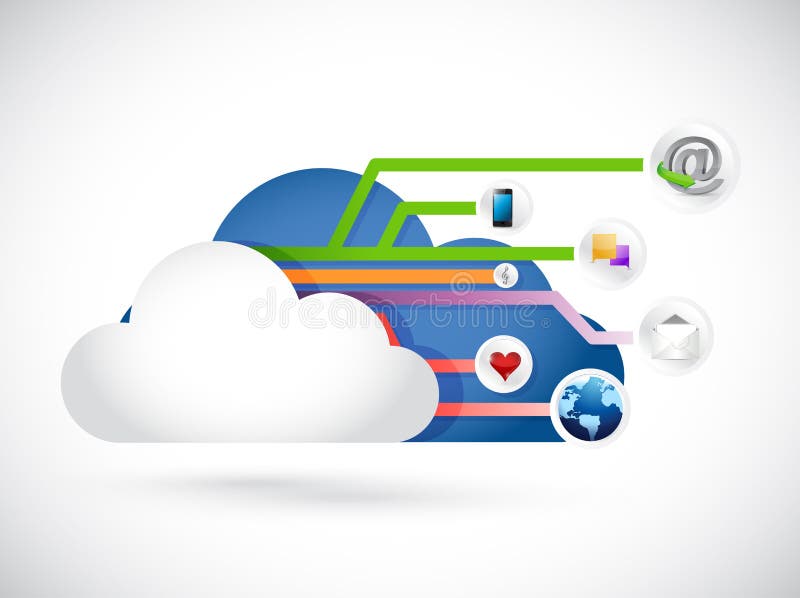 Cloud Computing Social Media Circuit Diagram Stock Illustration ...