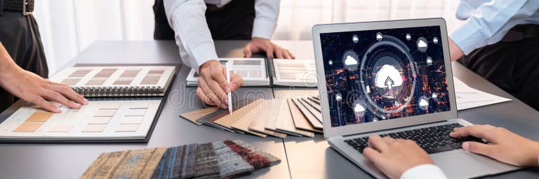 Cloud Computing Software for Brisk Remote Work Stock Illustration ...