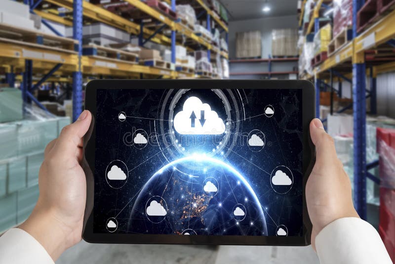 Cloud Computing Software for Modish Remote Work Stock Image - Image of ...