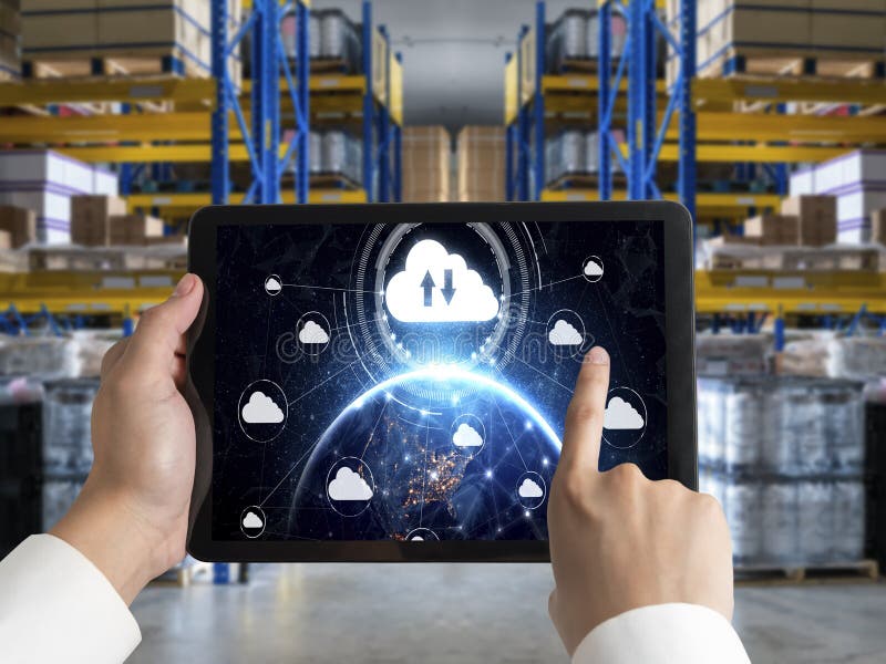 Cloud Computing Software for Modish Remote Work Stock Image - Image of ...