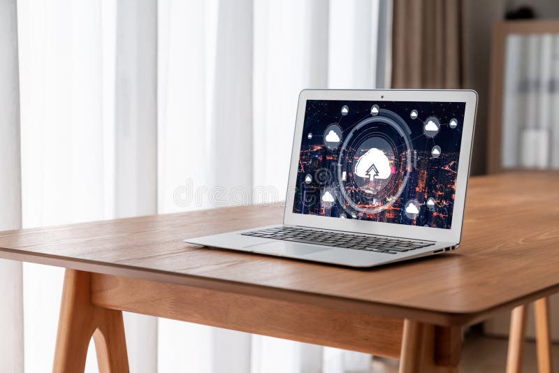 Cloud Computing Software for Modish Remote Work Stock Photo - Image of ...