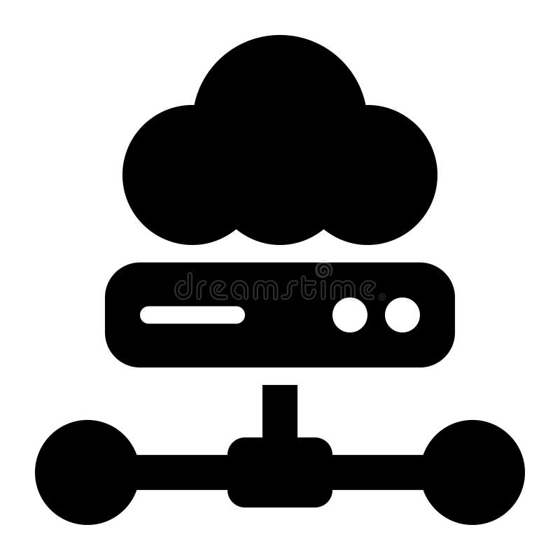 Cloud Hosting, Cloud Server, Cloud Service Glyph Solid Icon Stock Photo - Illustration of server ...