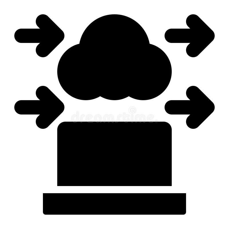 Cloud Migration, Cloud Computing, Cloud Service Glyph Solid Icon Stock Photo - Illustration of ...