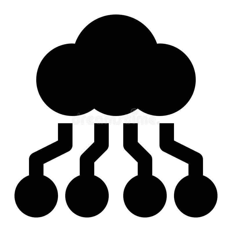 Cloud Computing, Cloud Service, Cloud Platform Glyph Solid Icon Stock Image - Illustration of ...