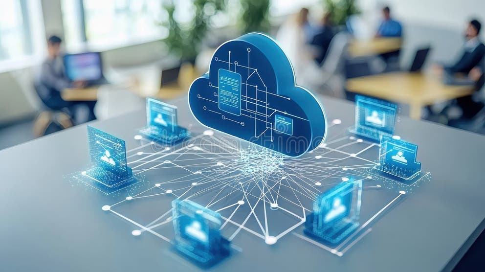 Cloud Computing Solutions Transforming Business Operations Worldwide Stock Image - Image of ...