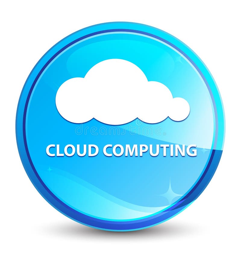 Cloud Computing Splash Natural Blue Round Button Stock Vector ...