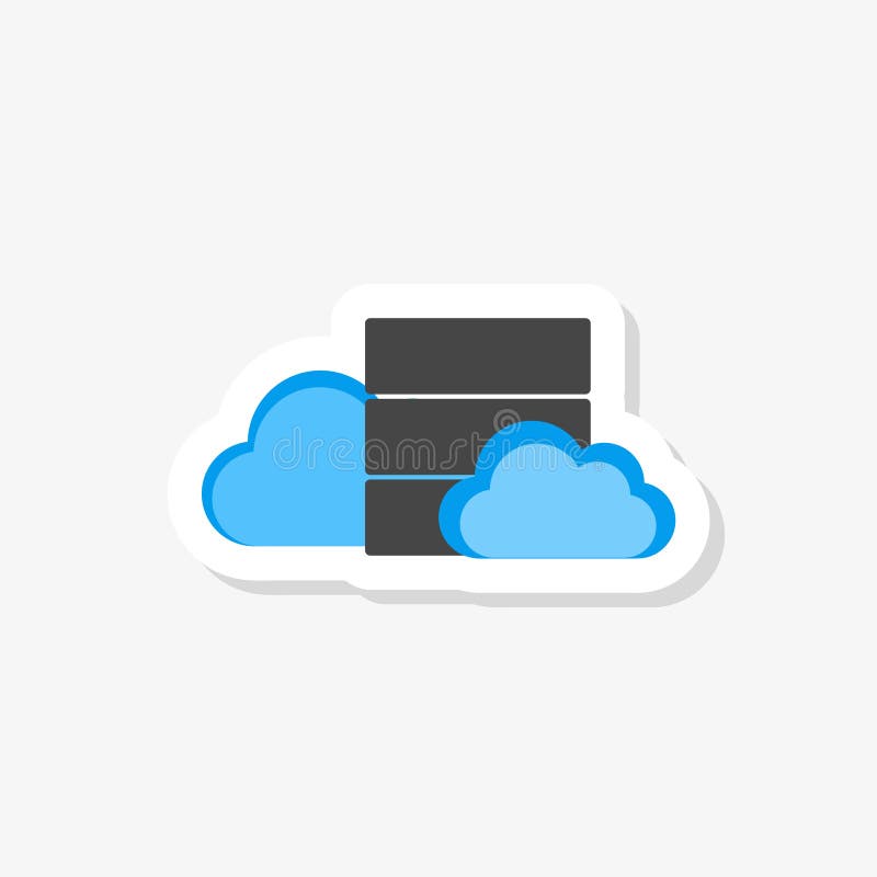 Cloud Computing Sticker Isolated on White Background Stock Vector ...