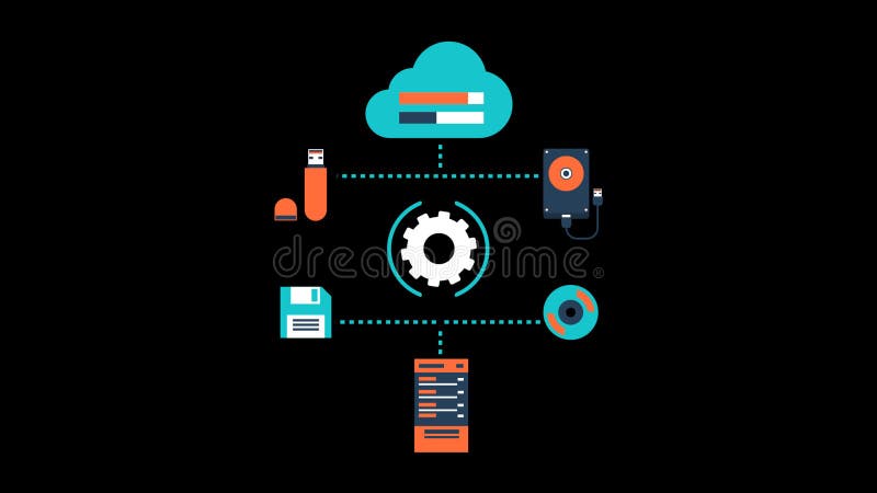 Computer Data Processing Animation Transparent Vector Motion Graphics Loop Stock Video - Video ...