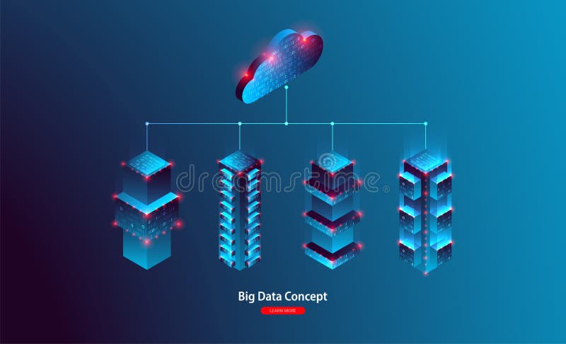 Cloud Computing, Storage, Hosting, Services. Vector Concept. Computer Technology, Network ...