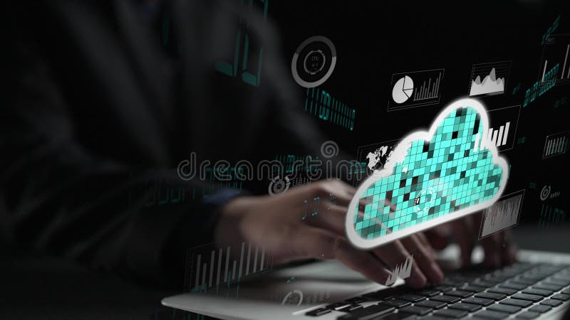 Cloud Computing Strategy To Power Digital Business Growth Thunk Stock Footage - Video of person ...