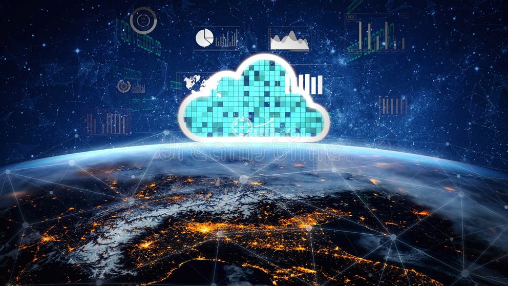 Cloud Computing Strategy To Power Digital Business Growth Thunk Stock Image - Image of ...