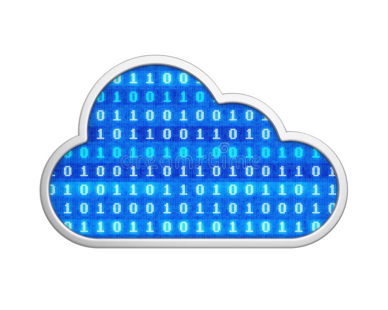Cloud Computing Symbol With Binary Code Isolated Stock Illustration Illustration Of Network