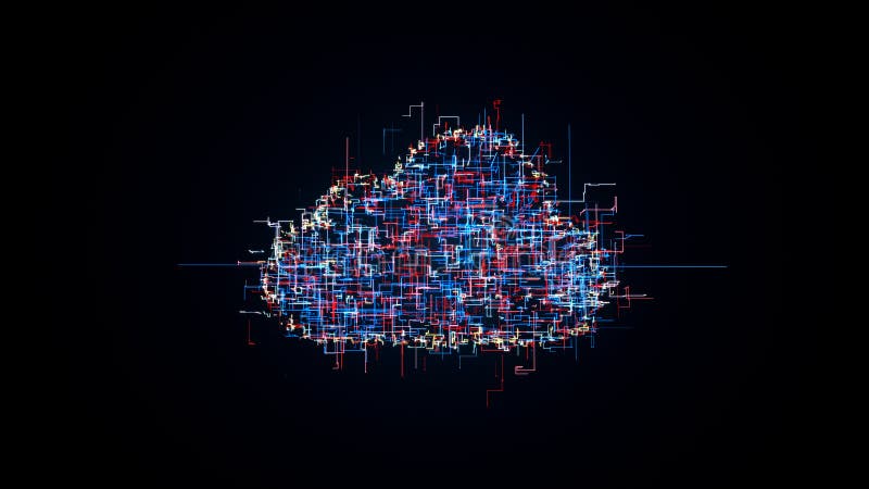 Cloud Computing Symbol, Random Lines Creating Cloud Shape Stock ...