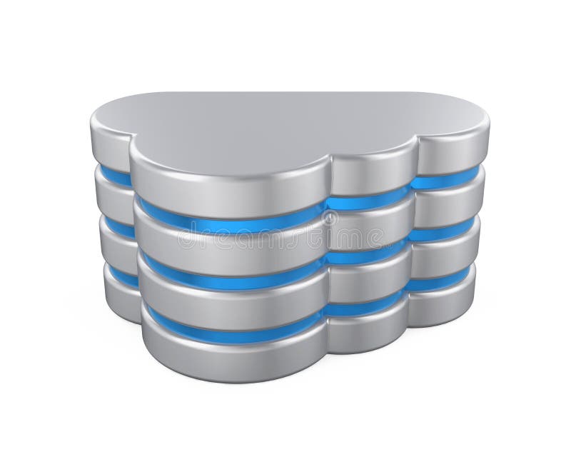 Cloud Computing Symbol with Server Rack Stock Illustration ...