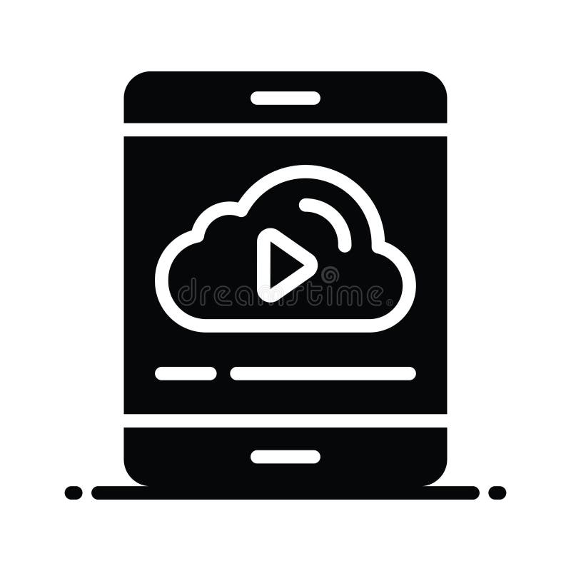 Mobile Cloud Vector Solid Icon Design Illustration. Cloud Computing ...