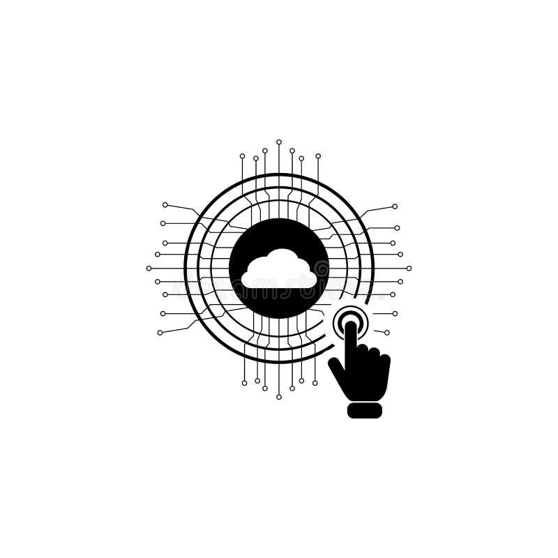 Cloud Computing System Concept on Touch Screen Icon. Element of Touch ...