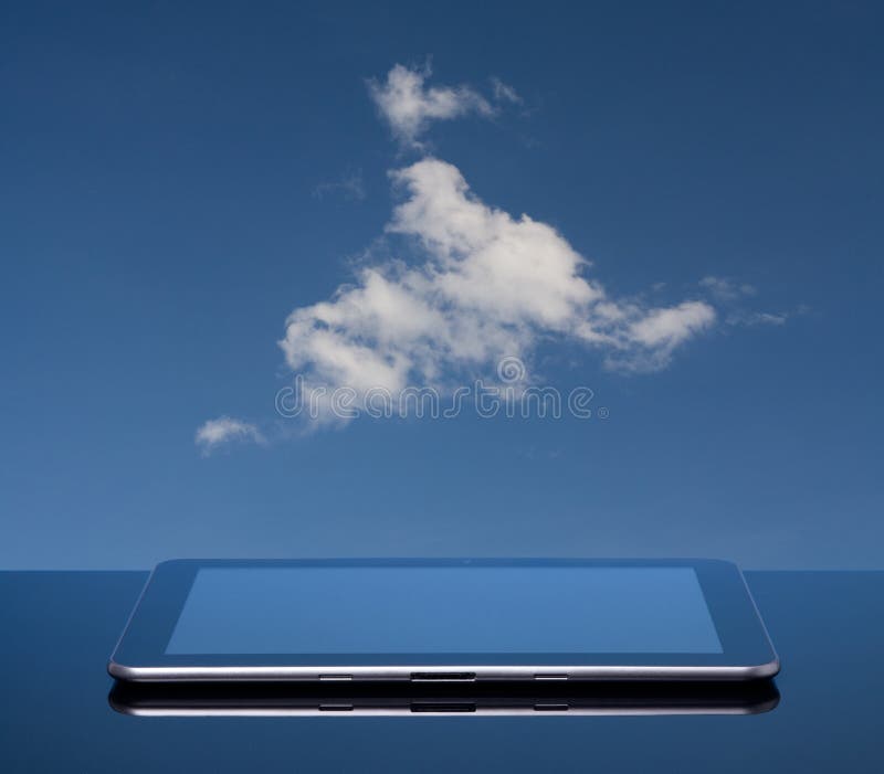 Cloud Computing with Tablet Stock Image - Image of connection, crystal ...