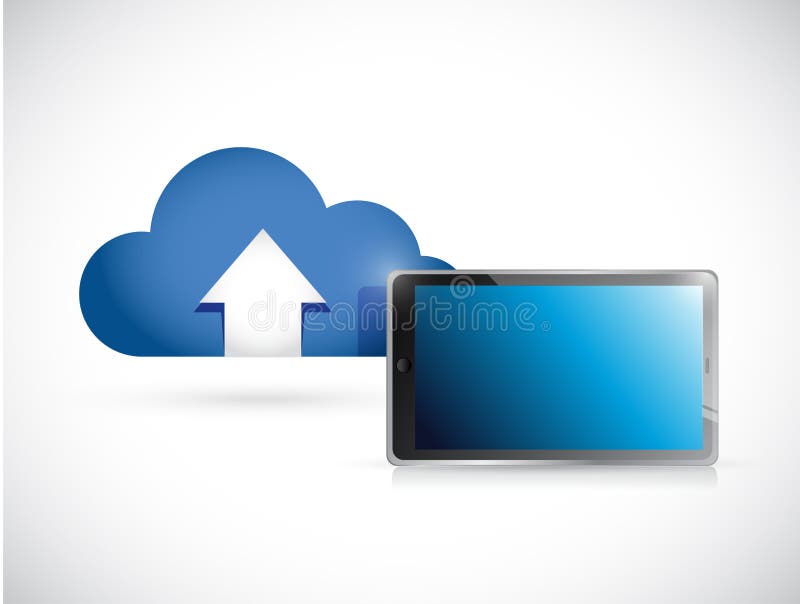 Cloud Computing and Tablet. Connection Concept Stock Illustration ...