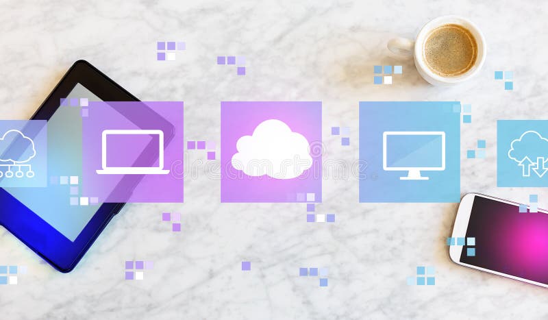 Cloud Computing with Tablet and Phone Stock Photo - Image of cyber ...