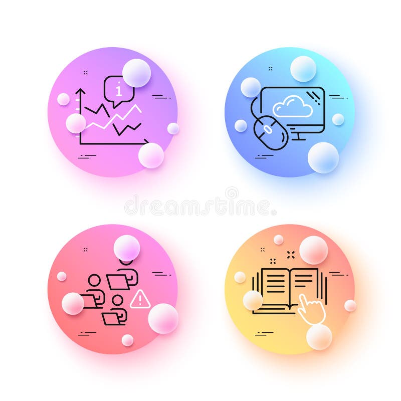 Cloud Computing, Teamwork and Chart Minimal Line Icons. for Web Application, Printing. Vector ...