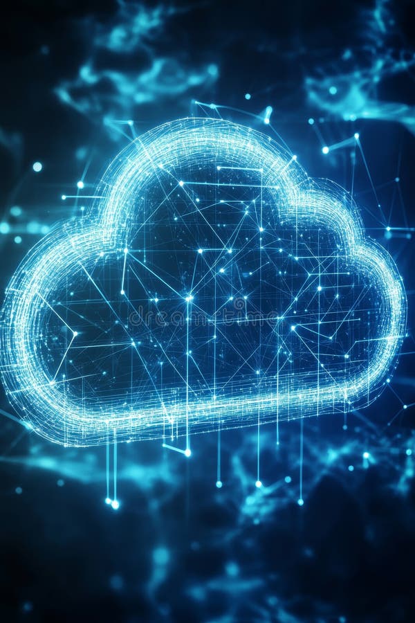 Cloud Computing Technology. Abstract Glowing Cloud Icon, Internet of ... Cloud Computing Technology. Abstract Glowing Cloud Icon, Internet of ...