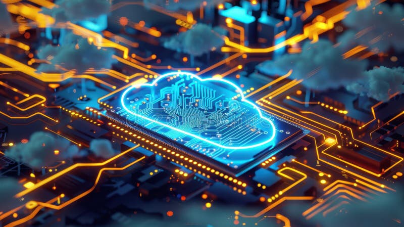 The Cloud Computing Technology.AI Generated Image Stock Photo - Image of connection, computing ...