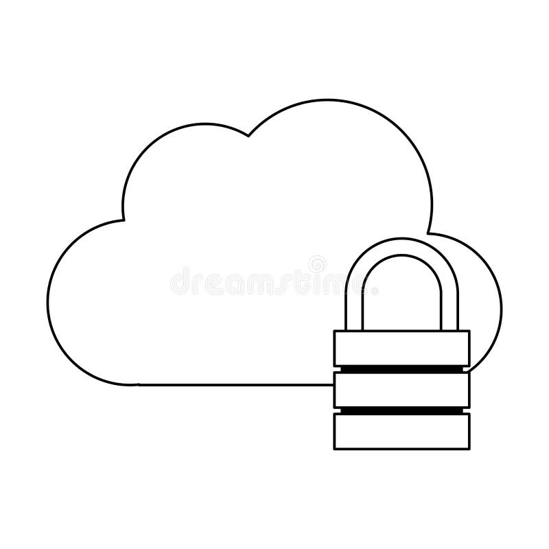 Cloud Computing Technology in Black and White Stock Vector ...
