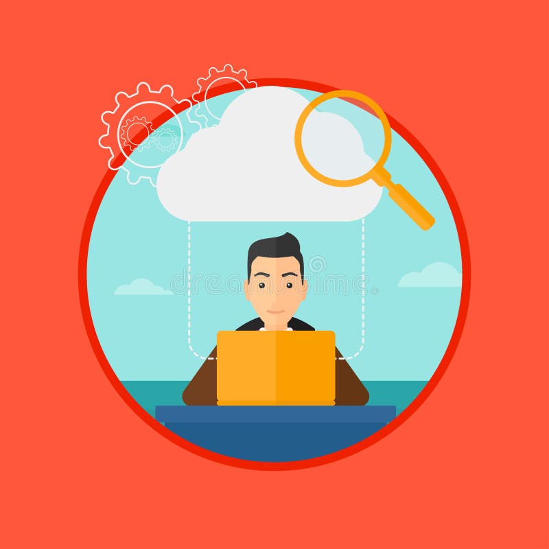 Cloud Computing Technology. Stock Vector - Illustration of internet, magnifier: 72169272