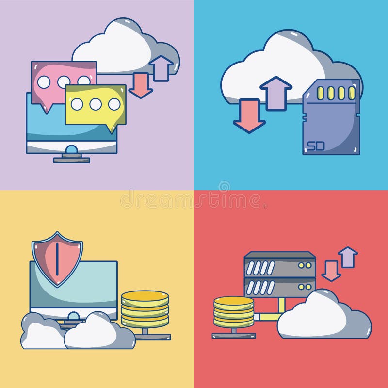 Cloud computing technology stock vector. Illustration of elements ...