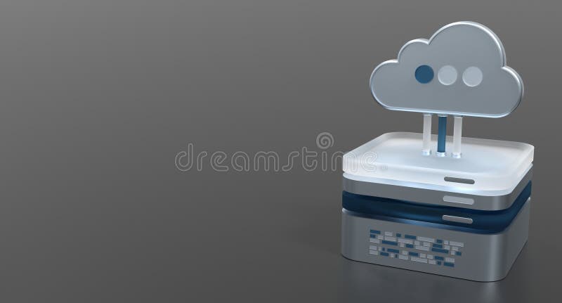 Cloud Computing Technology. Cloud Data Center with Hosting Server. Cloud Service 3d Rendering ...