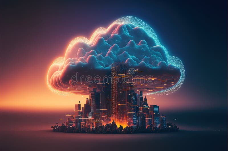 Cloud Computing Technology Concept.AI Generated Stock Illustration ... Cloud Computing Technology Concept.AI Generated Stock Illustration ...