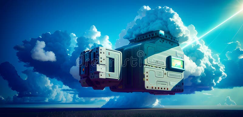 Illustration Concept of Cloud Computing Service Future Data Storage ...